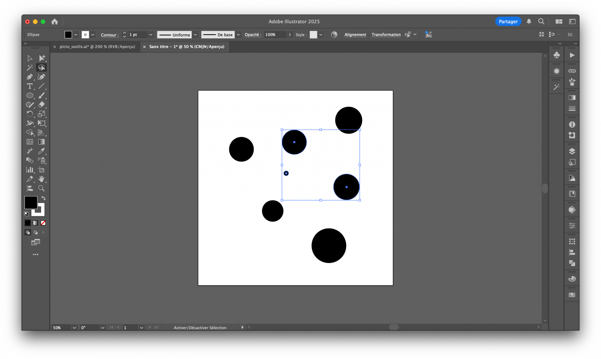 Comment utiliser outil lasso Illustrator